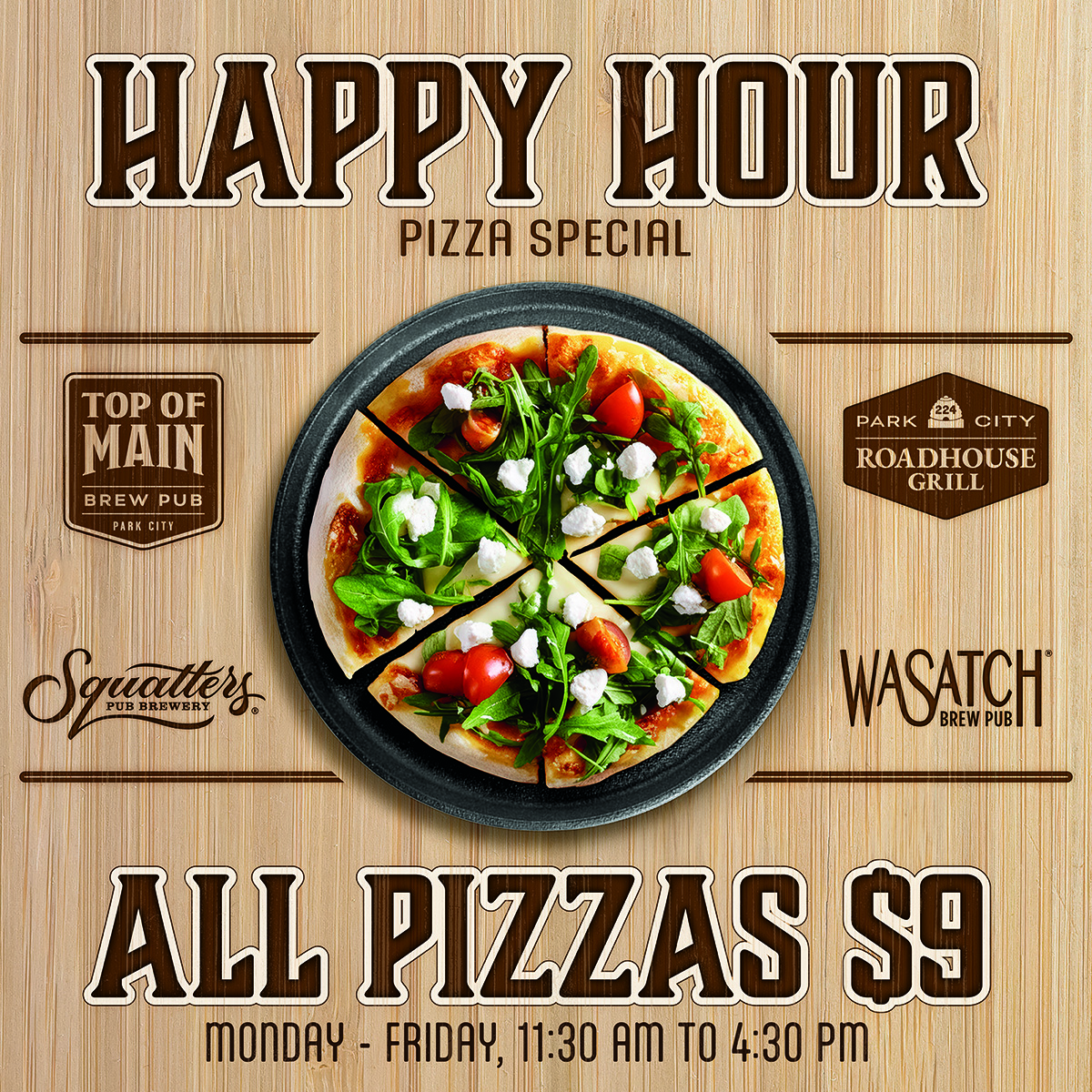 Pizza Happy Hour - Top of Main/Roadhouse Grill · Dishing Park City